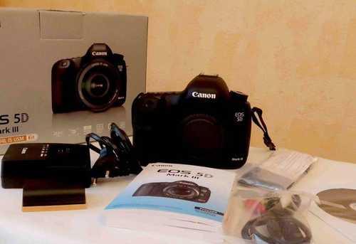 Canon 5d mark iii с объективом и вспышкой