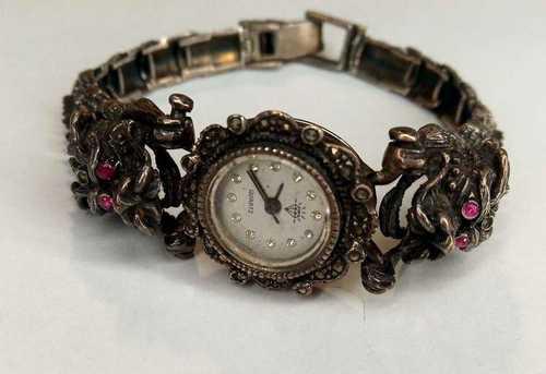 Часы-браслет "Драконы" серебро 925