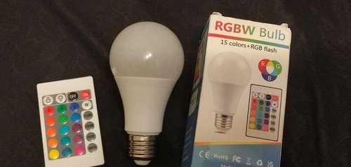 Лампа светодиодная RGB 15w e27