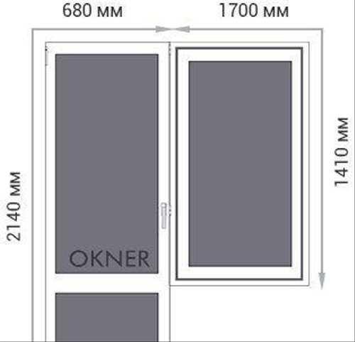 Балконный блок 505 серия 2380х2140 под ключ