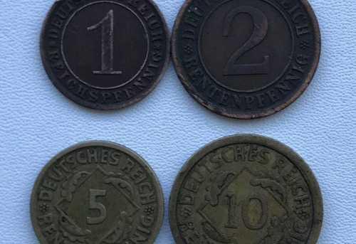 Набор монет Веймарская Республика (1924г.,1933г.)