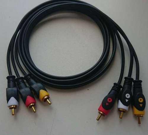 Межблочный кабель 3rca-3rca, 1,5-метра