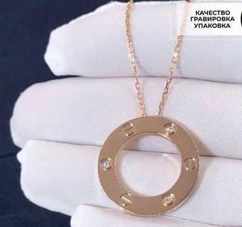 Подвеска Cartier Love желтое золото 3 бр. 0.0757 ct