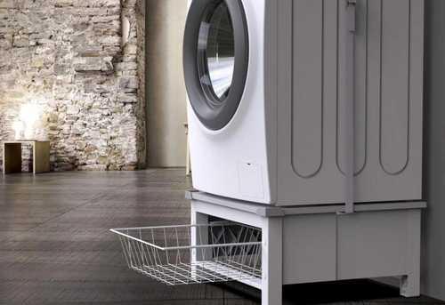 Подиум для стиральной машины с встроенной корзиной