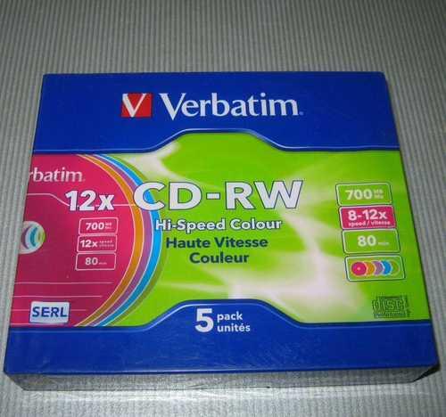 Диски CD-RW Verbatim 5 Packs (Новые)