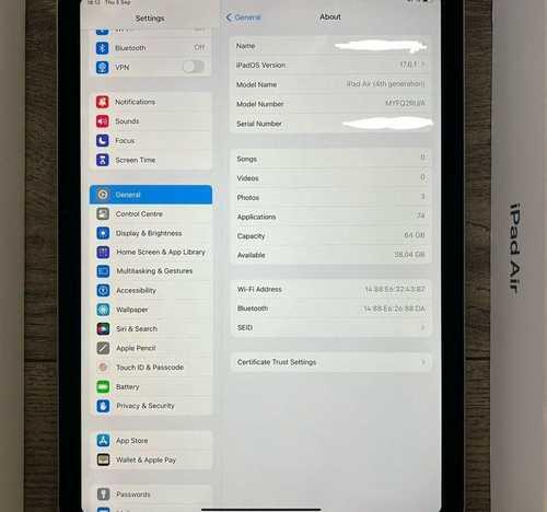 iPad air 4 (2020, 64gb)