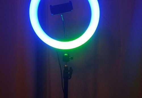 Лампа для селфи RGB, 25 см + штатив 2 м