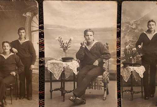 Антикварные фотографии моряков 1915-17гг. 4 шт