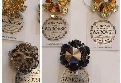 Броши с кристаллами swarovski