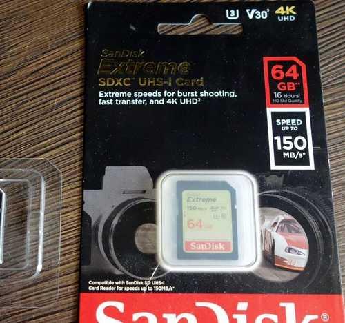 Карта памяти Sandisk extreme 64 gb