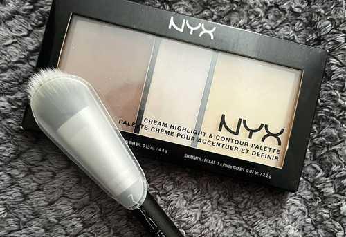 Палетка для контуринга nyx и кисть Mac