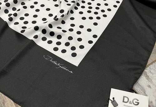 Шелковый платок Dolce Gabbana белый с черным