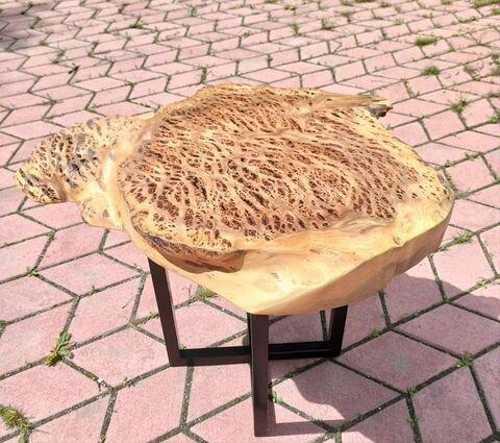 Журнальный столик из карагача торцевой спил