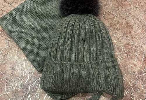 Комплект шапка и шарф зимние