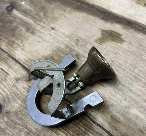 Колокольчик механизм на дверь малый старый латунь
