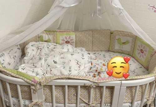 Детская круглая кровать Comfortbaby от 0 до 7 лет