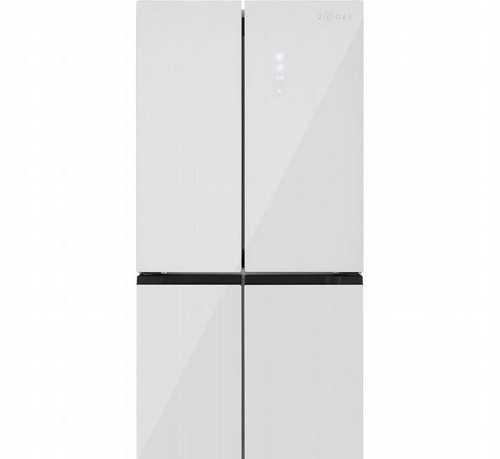 Холодильник Zugel zrcd430W белое стекло