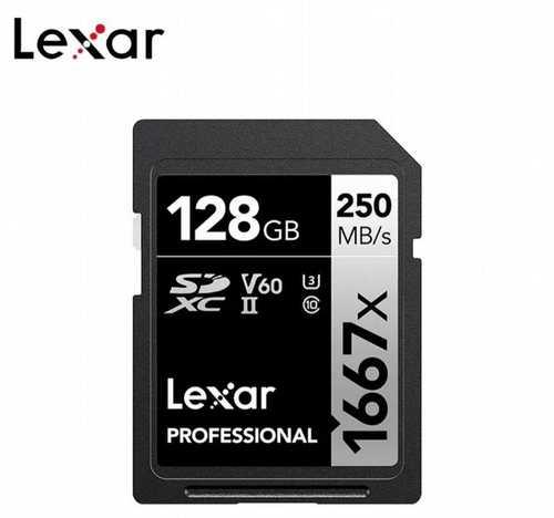 Карта памяти Lexar, 128 гб,250 Мб/с,для камеры