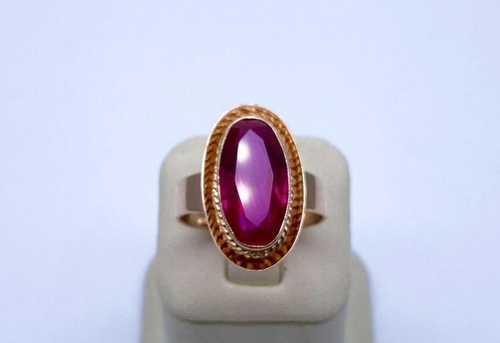 Винтажное золотое кольцо с рубином СССР, 583 проба