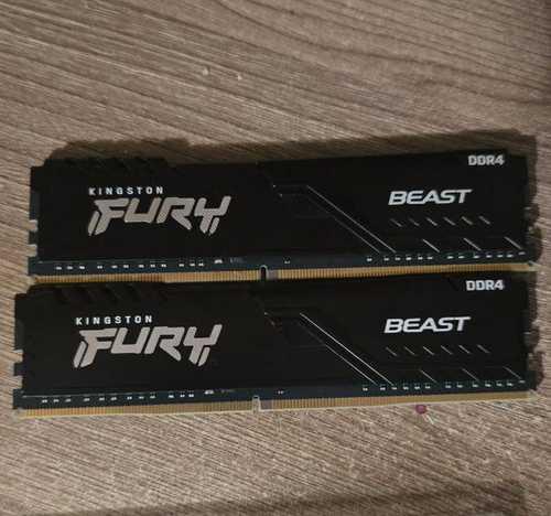 Оперативная память ddr4 16gb kingston fury beast