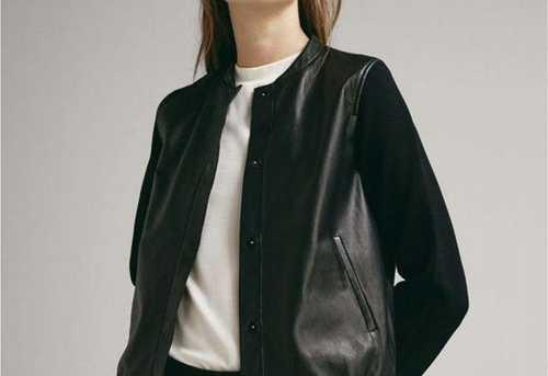 Massimo Dutti кожаная куртка бомбер р.xs-s