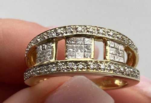 Золотое кольцо с бриллиантами 0.5 ct 750 пробы