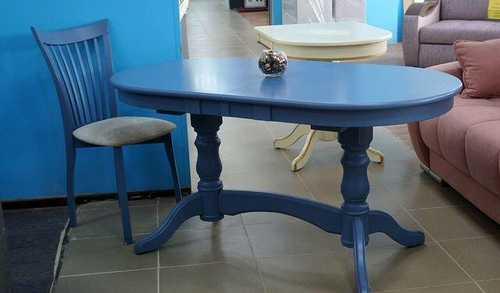 Кухонный стол овальный синий