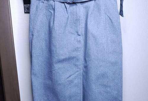 Юбка джинсовая с высокой талией