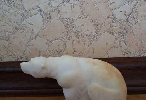Статуэтка Белый медведь мрамор винтаж редкая СССР
