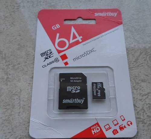 Карта памяти microsd 64gb