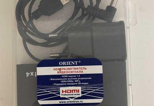 Разветвитель видеосигнала 4К hdmi сплиттер Orient