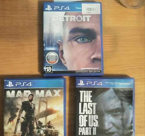 Диски на ps4 : Last of us2, Detroit, Mad Max