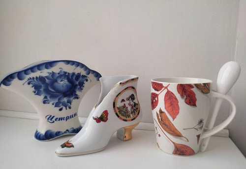 Ваза, вазочка и чашка фарфор керамика