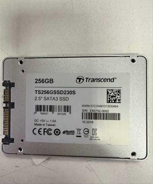 Нерабочий SSD SATA Transcend 256 gb TS256gssd230S