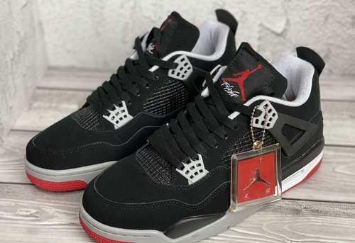 Кроссовки Nike Air Jordan 4 retro (черные с красны