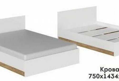 Кровать двуспальная кр-232 Свен 1,4 белый/золотой