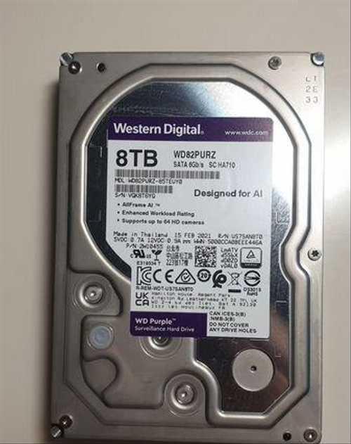 Жёсткий диск HDD Western Digital WD82purz 8TB