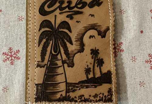 Кожаная обложка на блокнот ручная работа Куба