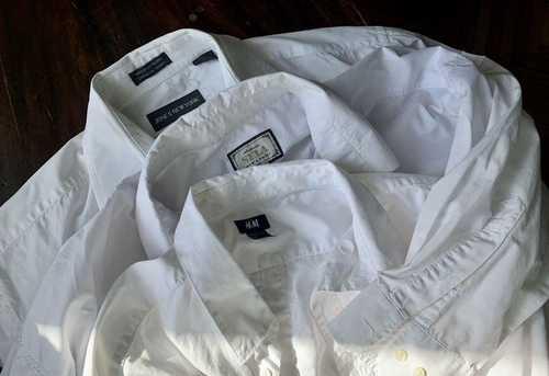 Мужская рубашка белая 50 52 хлопок офис деловая