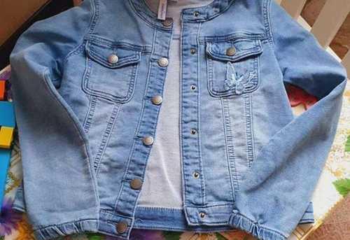 Джинсовая куртка и джинсы для девочки playtoday