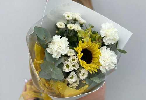 Букет цветов «Лимончелло» (подсолнух)