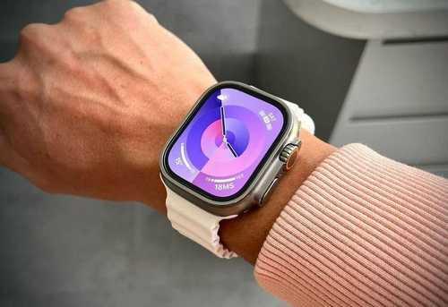 Apple Watch Ultra2 / силиконовый белый ремешок