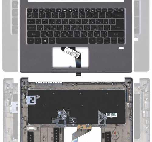 Клавиатура Acer Swift 3 SF314-57 топ-панель серая