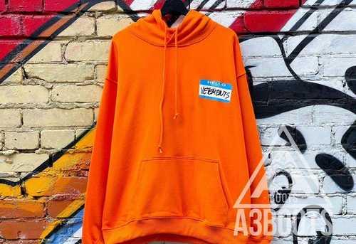 Толстовка Vetements "Hello My Name Is" Orange