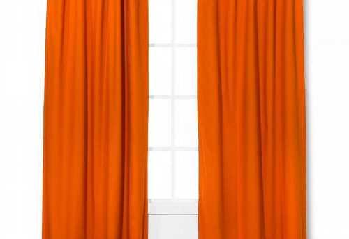 Шторы IKEA оранжевые шторы под гжель