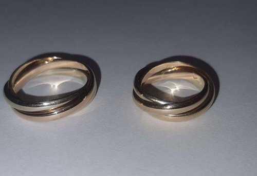 Золотые кольца cartier trinity
