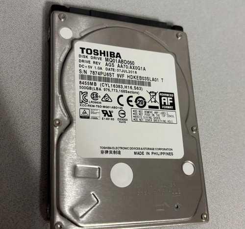 Toshiba hdd 2.5 500gb