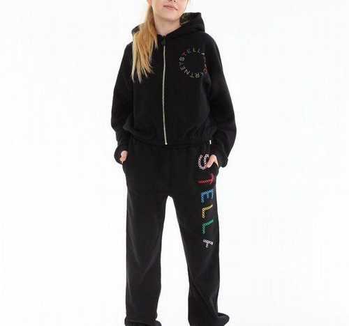 Stella McCartney спортивный комплект teen logo: толстовка   брюки (черный), р. 12