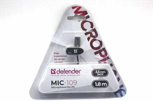 Микрофон Defender MIC-109 B (на прищепке, черный)