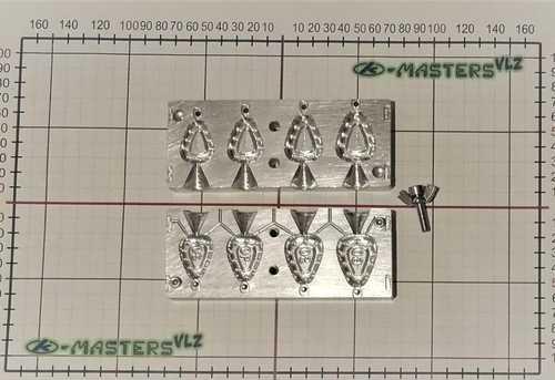 Форма для литья грузил Гриппа 30 40 50 60г